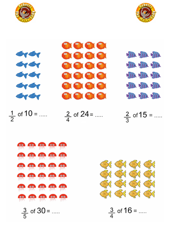 Fractions of amounts (array) | Teaching Resources Fractions of amounts (array) | Teaching Resources
