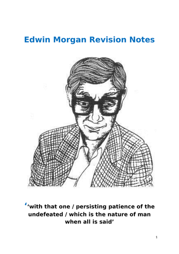Edwin Morgan Scottish Text Question Revision Notes | Teaching Resources