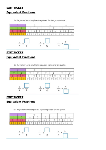 Fractions Year 4 - Exit Tickets | Teaching Resources Fractions Year 4 - Exit Tickets | Teaching Resources