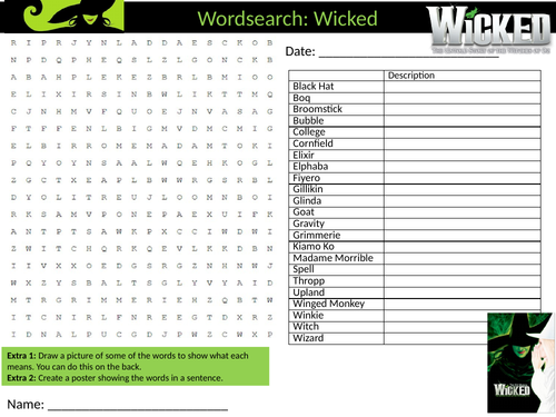 5 x Musicals Wordsearch Starter Settler Activity Homework Cover Lesson ...