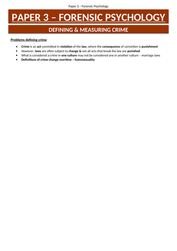 AQA A level Psychology Forensic Psychology Revision Guide | Teaching ... AQA A level Psychology Forensic Psychology Revision Guide | Teaching ...