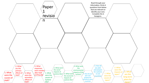 AQA revision hexagons | Teaching Resources AQA revision hexagons | Teaching Resources