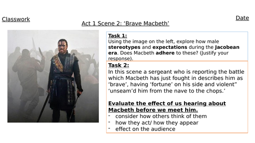 Act 1 Scene 2 Macbeth | Teaching Resources