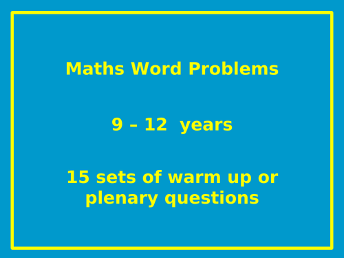 Year 5 and Year 6 Maths Word Problems (15 sets) | Teaching Resources