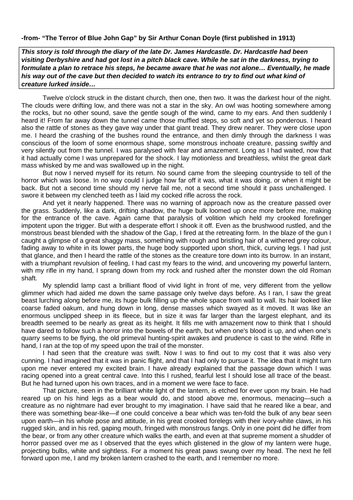 Fiction CRR Comprehension Arthur Conan Doyle "The Terror of Blue John ...