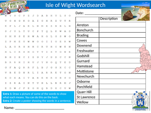The Isle of Wight Wordsearch Sheet Starter Activity Keywords Cover ...