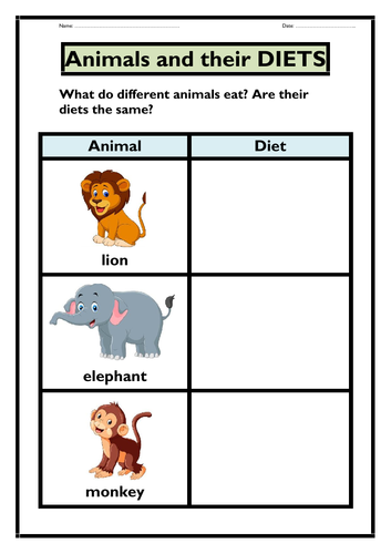 Animals and their Diets | Teaching Resources