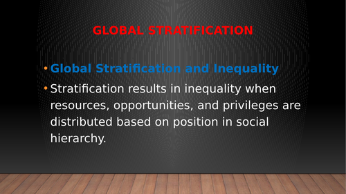 Global Stratification and inequality | Teaching Resources
