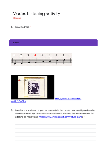Introduction to Music Modes | Teaching Resources