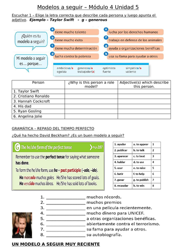 Modelos a seguir | Teaching Resources