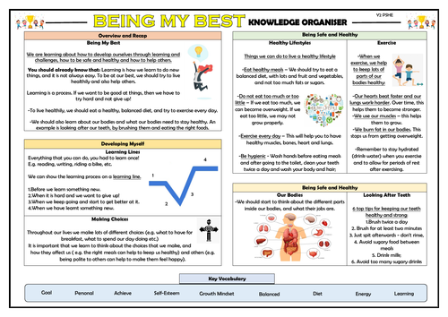 PSHE: Being My Best - Year 2 Knowledge Organiser! | Teaching Resources