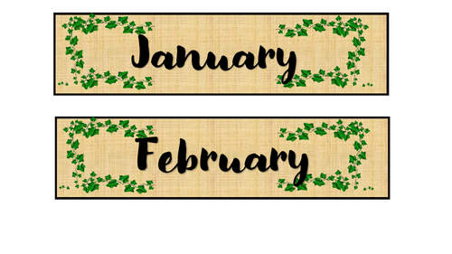Hessian Natural Months of the year display | Teaching Resources Hessian Natural Months of the year display | Teaching Resources