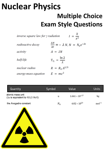 Nuclear Physics multiple choice & solutions A-level Physics | Teaching ... Nuclear Physics multiple choice & solutions A-level Physics | Teaching ...