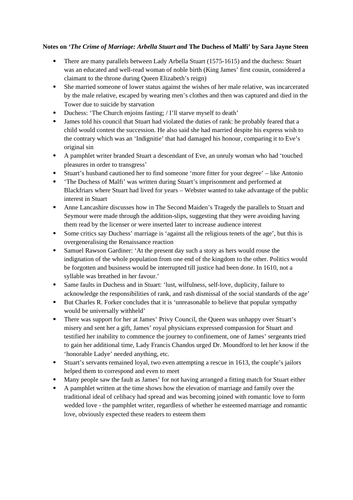 Arbella Stuart and The Duchess of Malfi | Teaching Resources