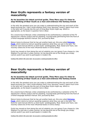 Non-fiction / Transactional Writing - Article Writing with Punctuation ...