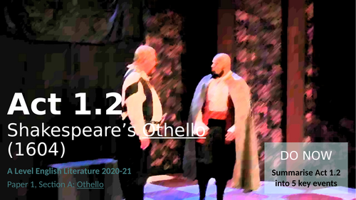 Othello - Act 1.2 | Teaching Resources