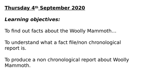 WOOLY MAMMOTHS FACTUAL POWERPOINT _ STONE AGE TOPIC | Teaching Resources