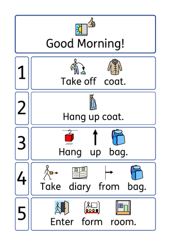 Start and End of School Day Visual Routine (Widgit) | Teaching Resources