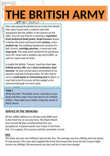 The British Army WW1 - First World War Resource | Teaching Resources