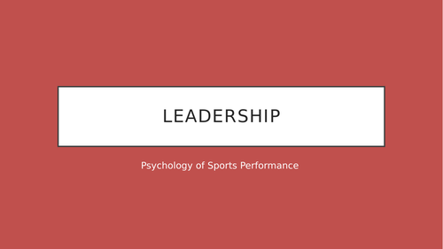 Leadership A2 Physical Education | Teaching Resources