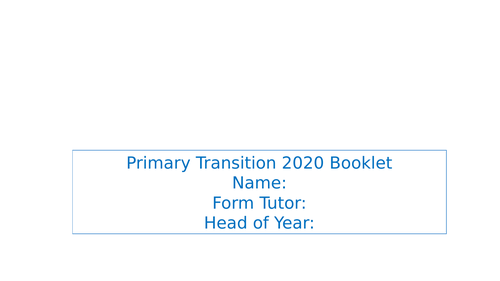 Year 7 Transition Booklet | Teaching Resources