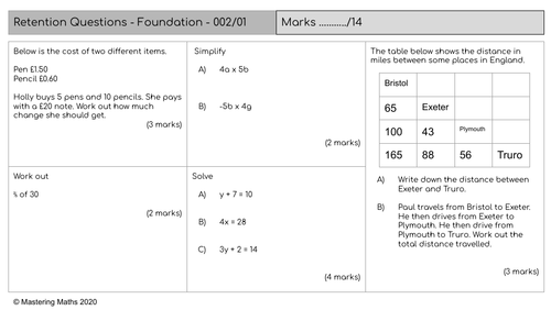 GCSE Foundation Mathematics - Set 02 - Retention / Skills Check ... GCSE Foundation Mathematics - Set 02 - Retention / Skills Check ...
