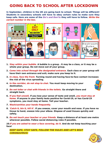 Back to school after lockdown. | Teaching Resources