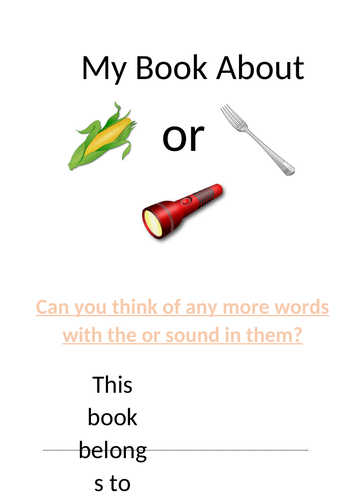 Phonics resource to teach children the sound ‘or’ in Phase 3 | Teaching ...