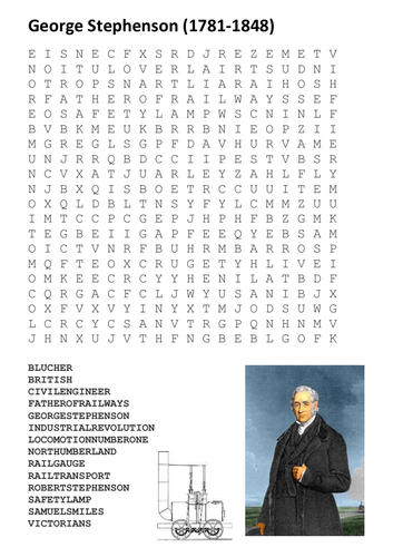 George Stephenson Word Search | Teaching Resources