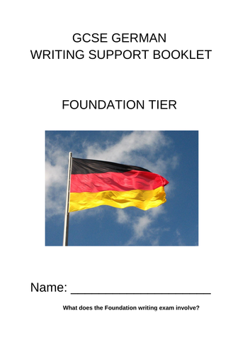 Foundation GCSE German Writing booklet | Teaching Resources