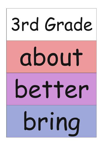 Sight Words Word Wall (3rd Grade) | Teaching Resources