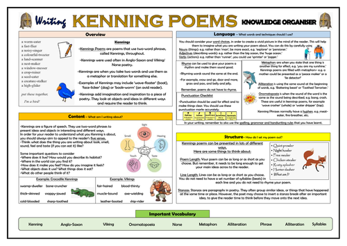 Writing Kenning Poems - KS2 Knowledge Organiser! | Teaching Resources
