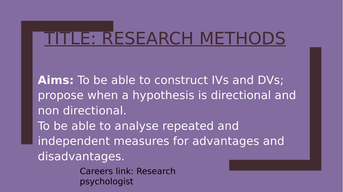 Psychology GCSE OCR Research Methods | Teaching Resources