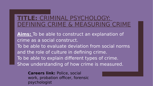 Psychology GCSE CRIME topic bundle | Teaching Resources