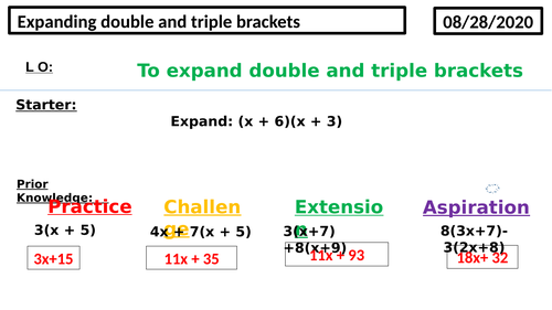 Expanding double and triple brackets | Teaching Resources