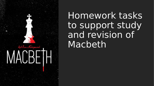 8 week Macbeth Homework tasks | Teaching Resources