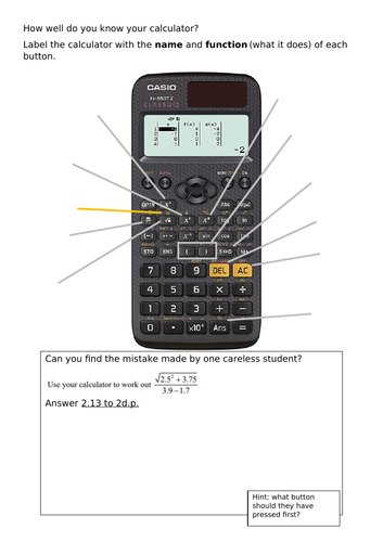 Casio fx-85GTX: Do you know your calculator? | Teaching Resources