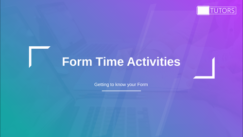 Form Time Activities for Back to School | Teaching Resources