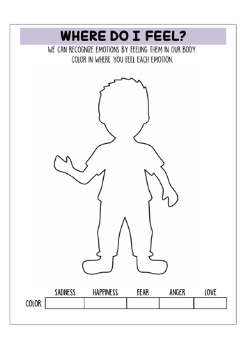 SEL - Identifying Emotions [Where do I Feel?] | Teaching Resources