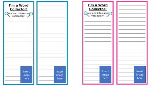 Word Collector Bookmarks | Teaching Resources