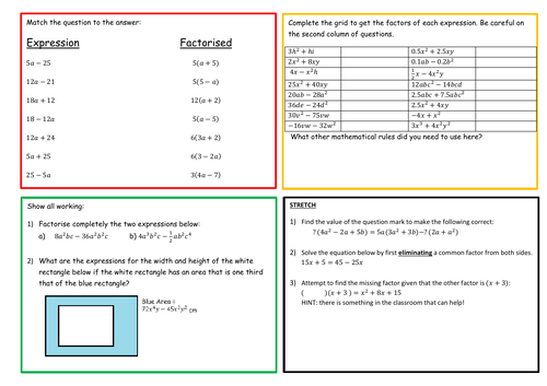 Factorising into Single Brackets KS3 | Teaching Resources Factorising into Single Brackets KS3 | Teaching Resources