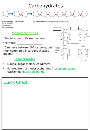 NEW (2016) AQA A-Level Biology - Carbohydrates (Mono, di, poly ...
