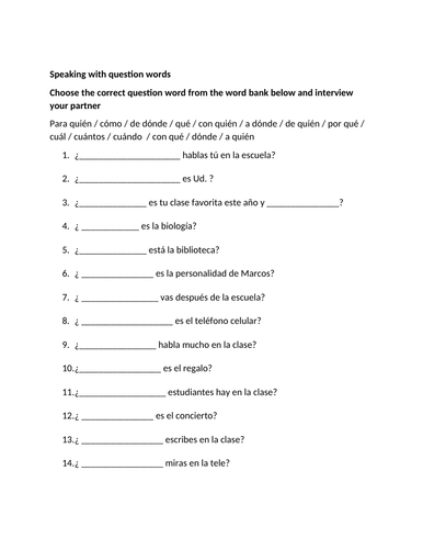Spanish Worksheets: KS3, KS4, GCSE Language Teaching Resources ǀ Tes