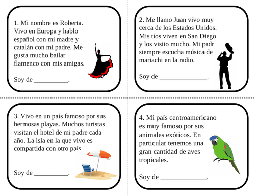 Hispanic Countries Game: ¿De dónde soy? Países Hispanos (Sub Plan ...