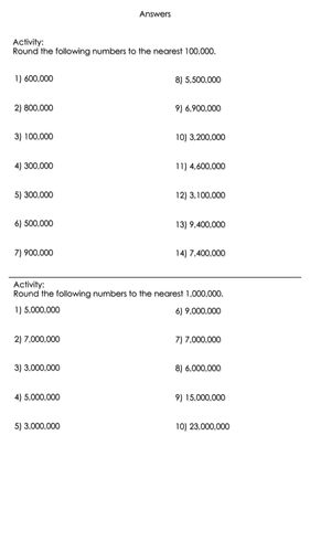 Year 6 Place Value - Rounding to the nearest 100,000 and 1,000,000 ...