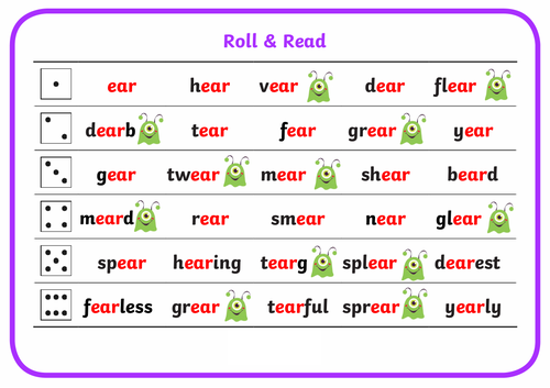 Phase 3 Roll & Read (ear) | Teaching Resources
