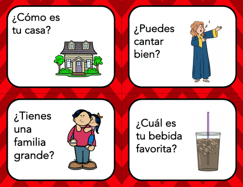 Spanish Conversation Starters / Icebreaker: 50 Task Cards (Present ...