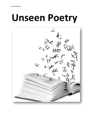 Unseen Poetry Work Booklet | Teaching Resources