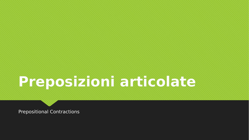 Secondary Italian resources: prepositions and conjunctions