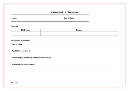 SEND Audit, Case Study and Report | Teaching Resources
